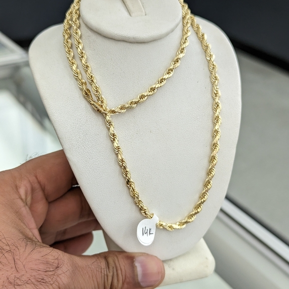 Unbrand | Accessories | 4kt Real Gold Rope Chain 4mm 22 Inch | Poshmark